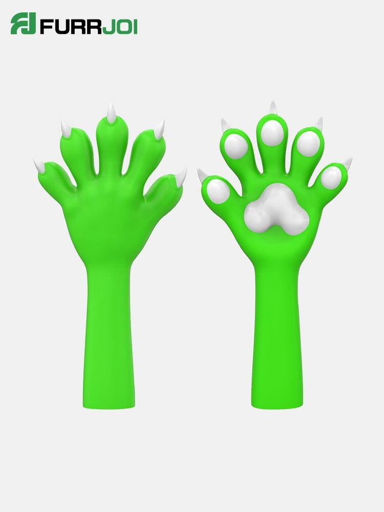 Furrjoi Новые силиконовые перчатки-лапы Silicone Furry Dog Paws, 11 расцветок, белые подушечки, глянцевые звериные лапы для фурсьют косплея