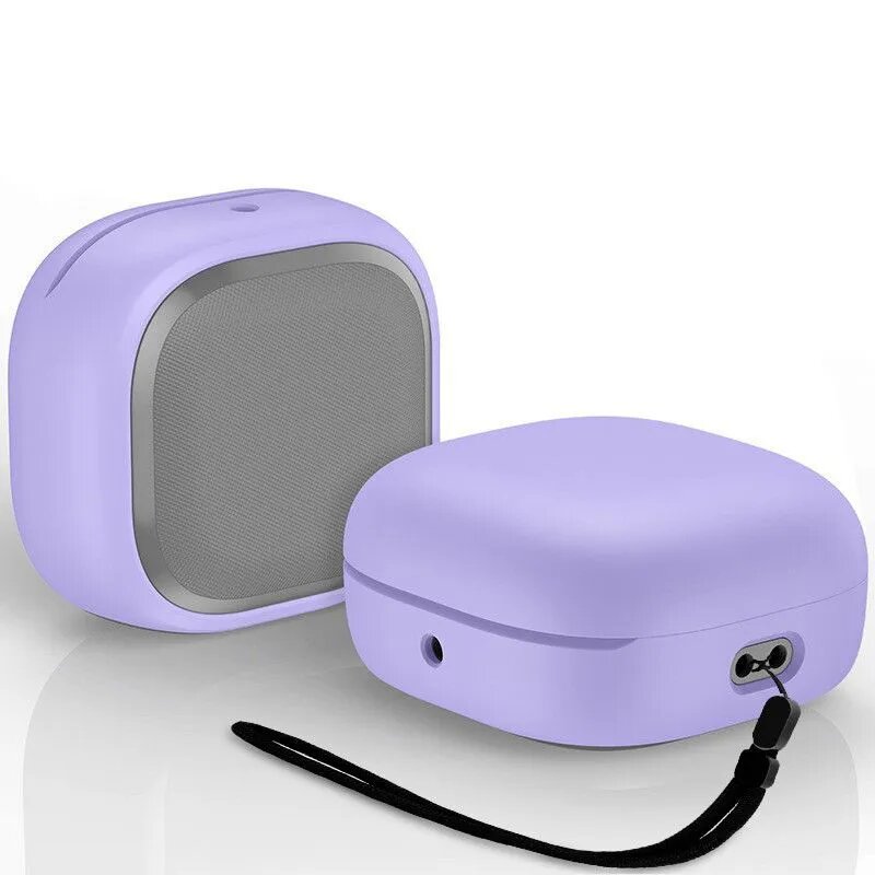 Дизайн из песчаника, совместимый с чехлом Samsung Galaxy Buds 2 Pro / FE / Live серия, Ударопрочный жесткий мягкий защитный чехол на весь корпус со шнурком(фиолетовый)