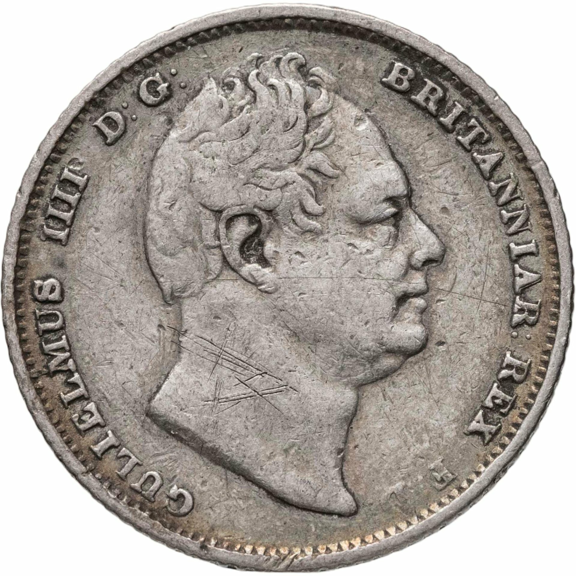 Великобритания 6 пенсов pence 1834, Серебро 925, в сохранности VF-XF