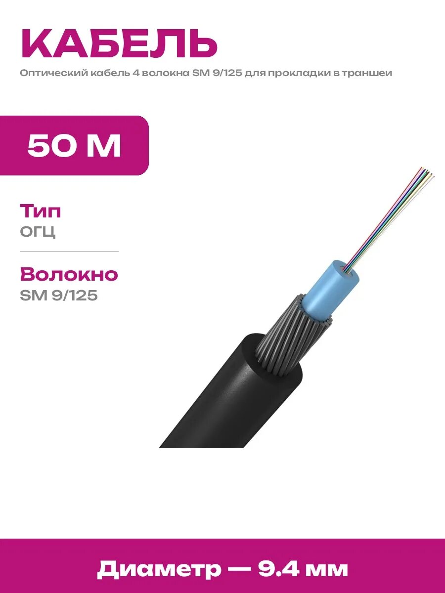 Оптоволокно 4 волокна для улицы бронированный кабель в грунт