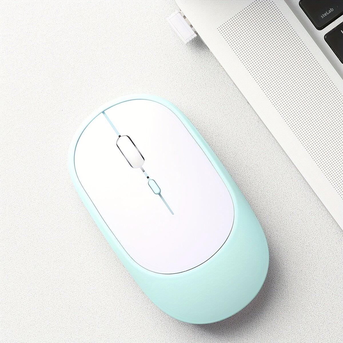 Беспроводная мышь 2.4G и Bluetooth, перезаряжаемая, портативная, эргономичная, зеленая, для ноутбука и ПК