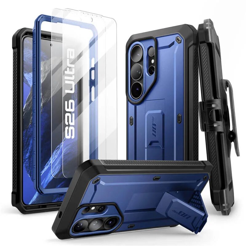 Чехол SUPCASE UB Pro For Samsung Galaxy S26 Ultra Case военной защитой и 2 защитными Синий, Cobalt