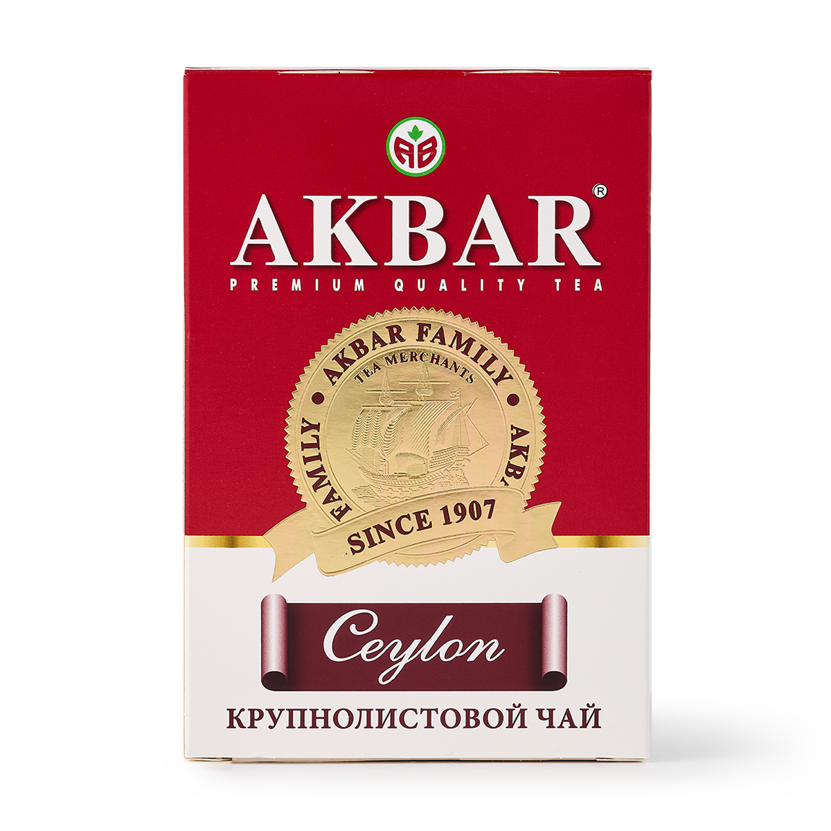 Чай чёрный Akbar крупнолистовой без добавок, картонная коробка 100 г