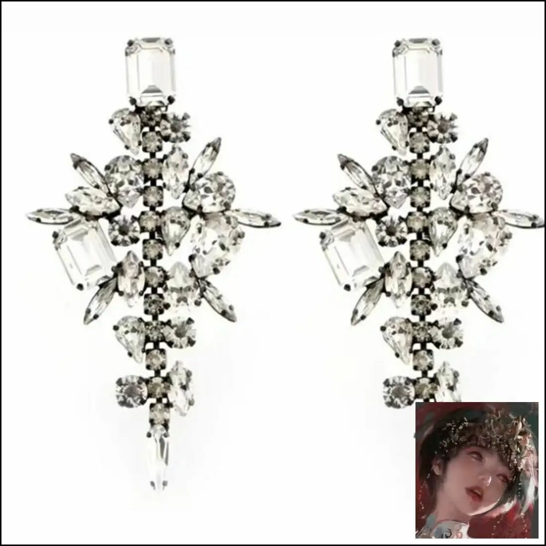 Серьги, Swarovski Zirconia, серебряный — фото 1