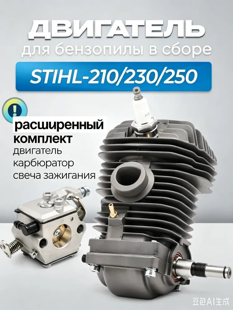 Двигатель в сборе с карбюратором для бензопилы STIHL MS 210, MS 230, MS 250 d- 42,5мм