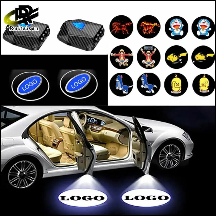 Проектор двери автомобиля LED HD логотип «Добро пожаловать» 2 шт, ABS пластик, темно-синий цвет