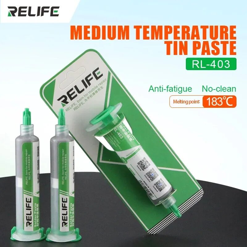Паяльная паста RELIFE RL-403 10cc,183 , флюс для пайки Sn63 Pb37