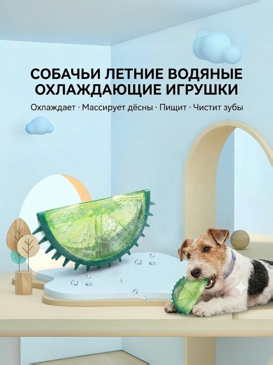 Охлаждающая игрушка для собак мелких и средних пород с пищалкой, жевательная грызушка для зубов