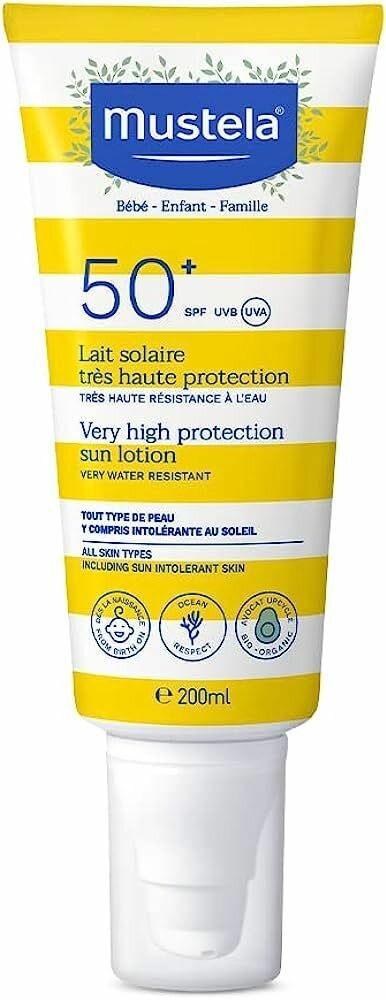 MUSTELA Солнцезащитный лосьон с очень высокой степенью защиты SPF50+