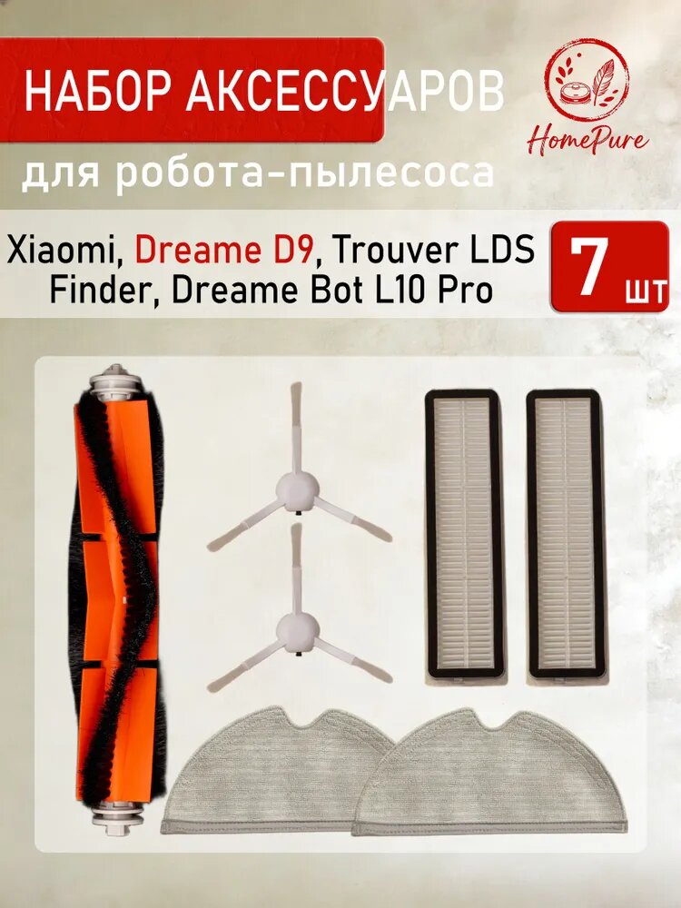 Набор фильтров для робота пылесоса Dreame D9, L10 Pro, Trouver LDS Finder(7шт).