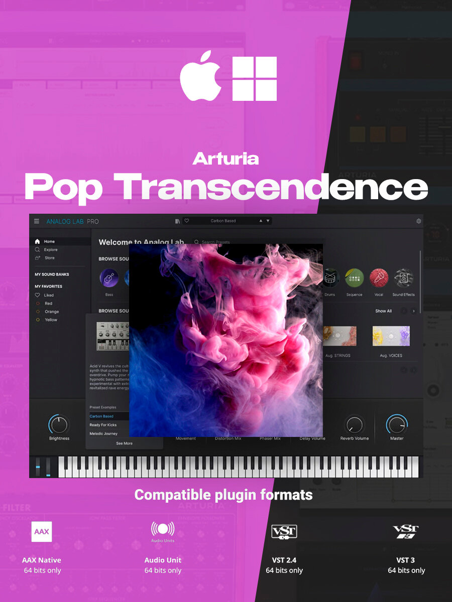 Arturia Pop Transcendence (лицензионный ключ) для Analog Lab, Pigments на macOS & Windows