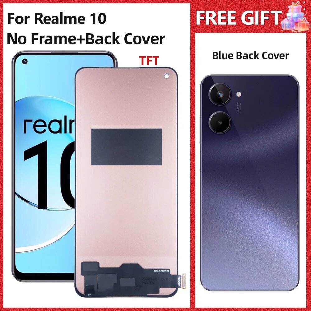 6,4 дюйма, новый AMOLED для Oppo Realme 10 RMX3630, ЖК-экран, сенсорная панель, дигитайзер в сборе для Oppo Realme 10 4G, дисплей