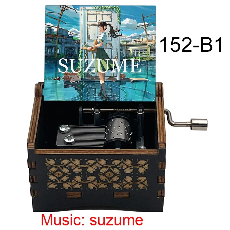 Деревянная музыкальная шкатулка Suzume No Tojimari, антикварный подарок ручной работы с цветным принтом Munakata, сувенир ручной работы на день рождения, Рождество, Новый год для фанатов