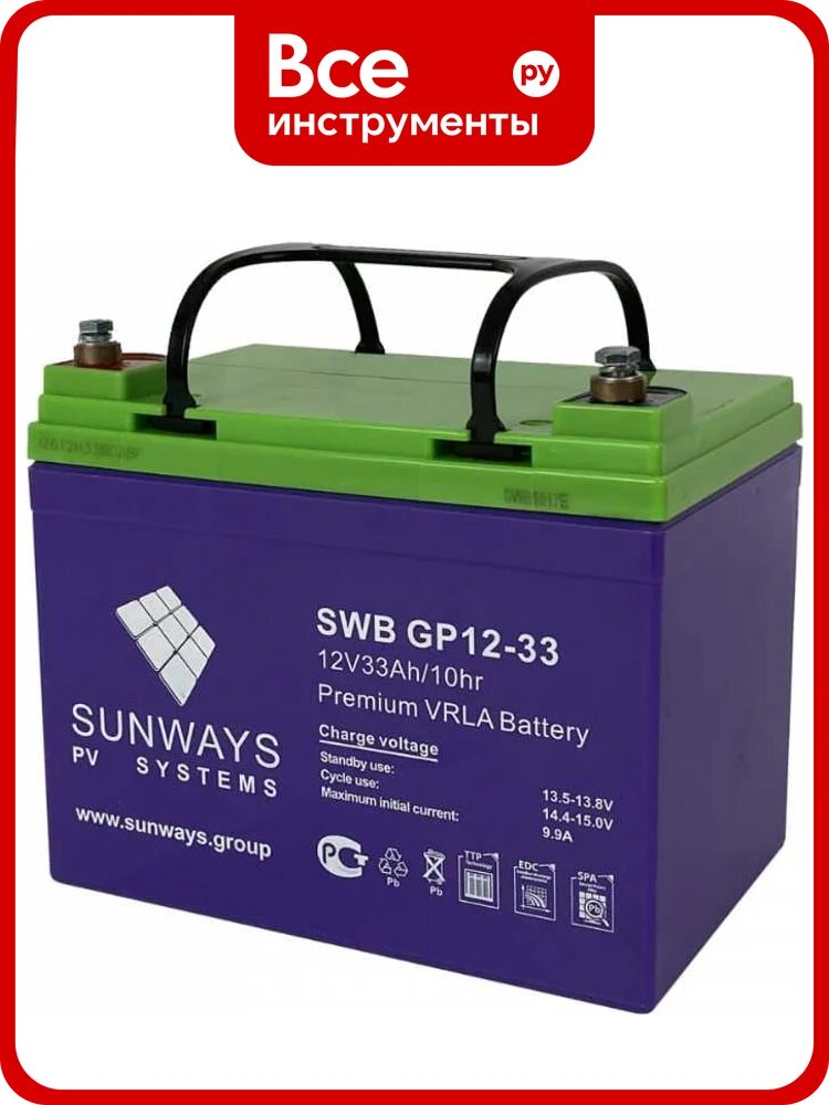 Аккумуляторная батарея GP 12-33 для ИБП Sunways SW101524