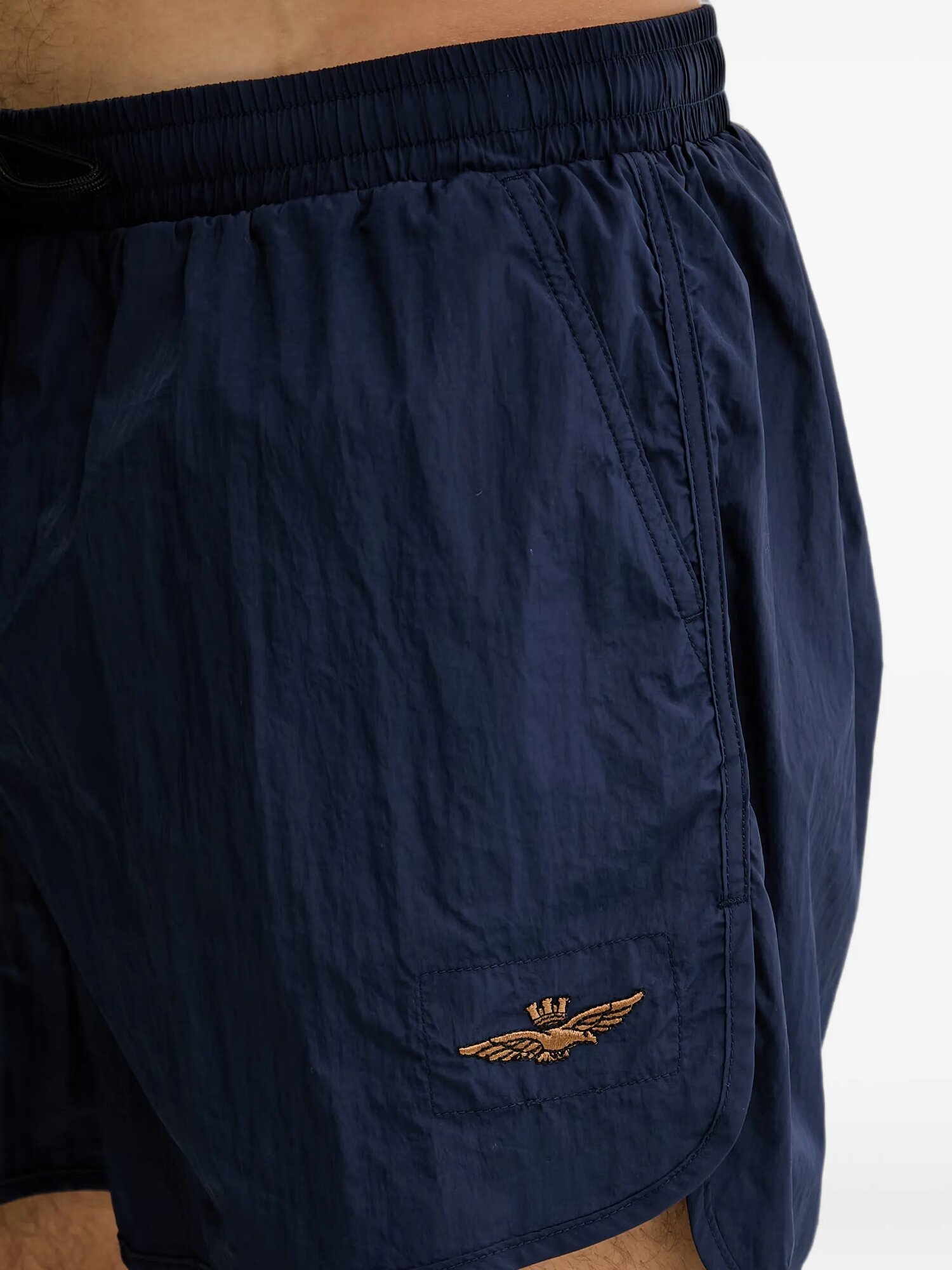 Шорты для плавания Aeronautica Militare Logo-patch drawstring swim shorts, размер 52 — фото 1