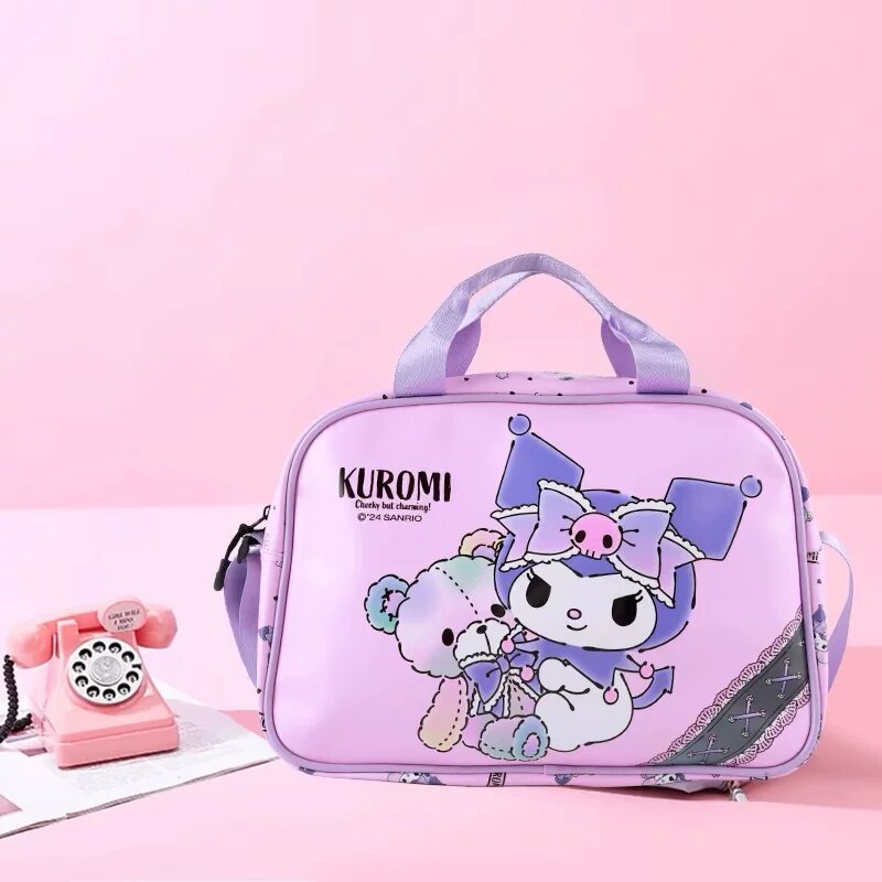 Детская водонепроницаемая плечевая сумка для плавания с персонажем Kuromi, светло-фиолетовый, большая вместимость,