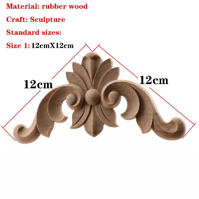 Деревянная аппликация RUNBAZEF Розовая корона 4pcs, 12cmX12cm