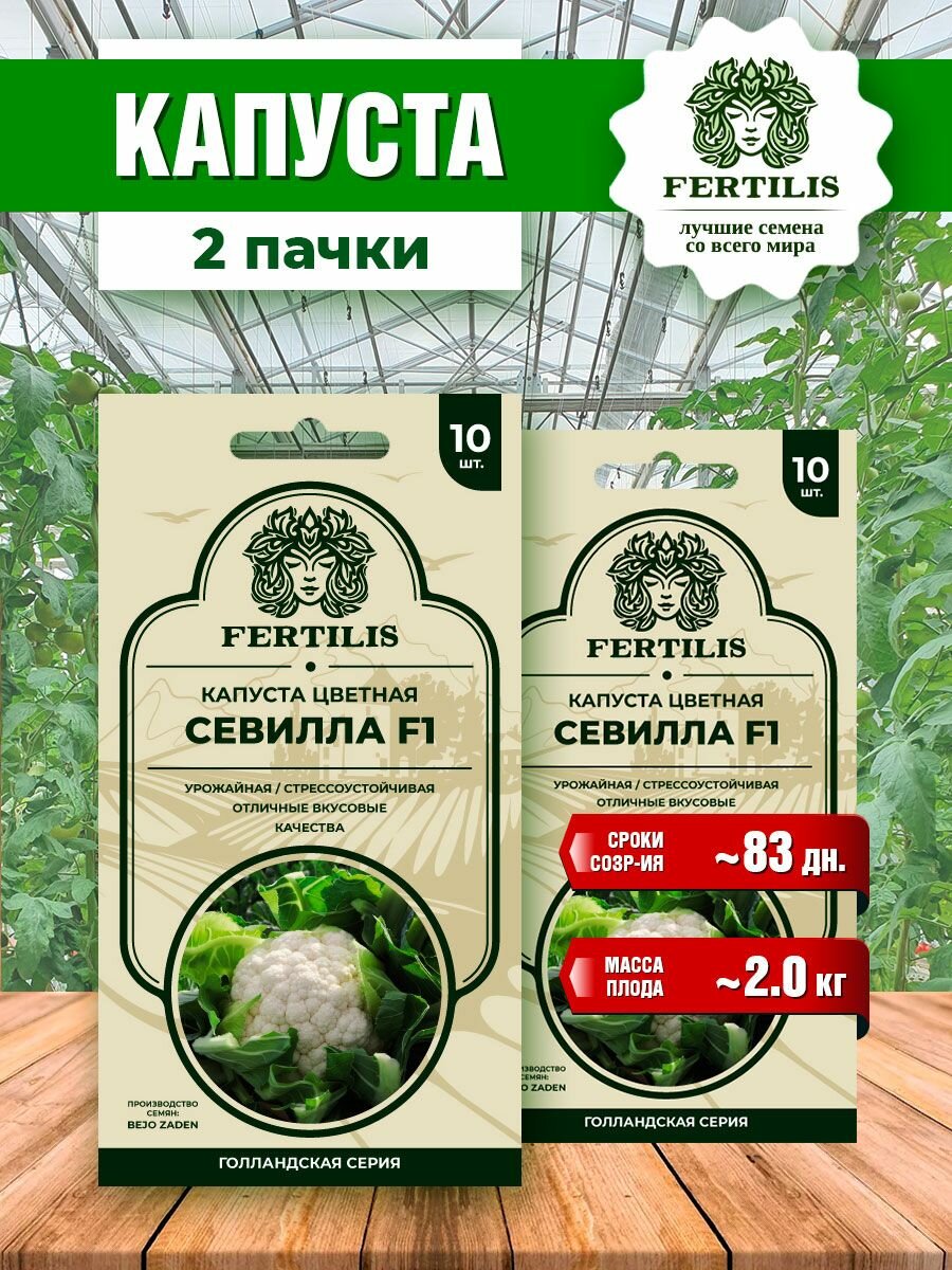 Семена капусты цветной "Севилла F1" от компании Fertilis (2 пачки)