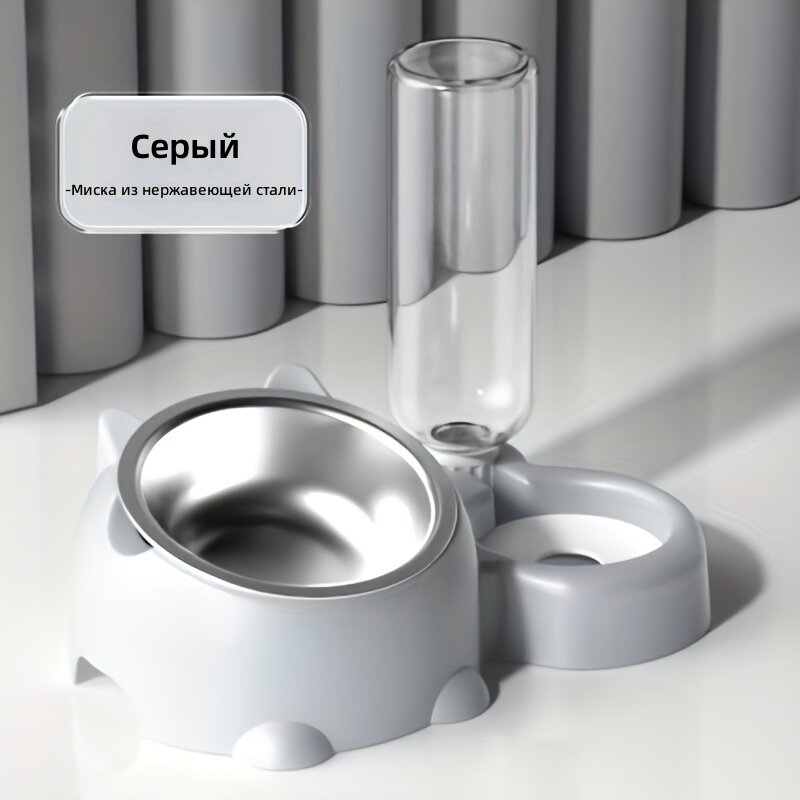Большая утолщенная наклонная миска для кошек и собак средних и крупных пород, зеленый