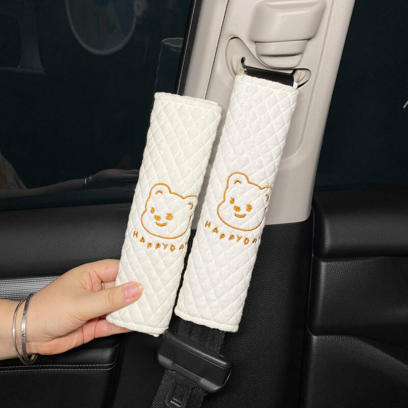 Автомобильная поддержка плеч с рельефным рисунком в форме ромбов и медвежьим узором, счастливый мишка, одиночный