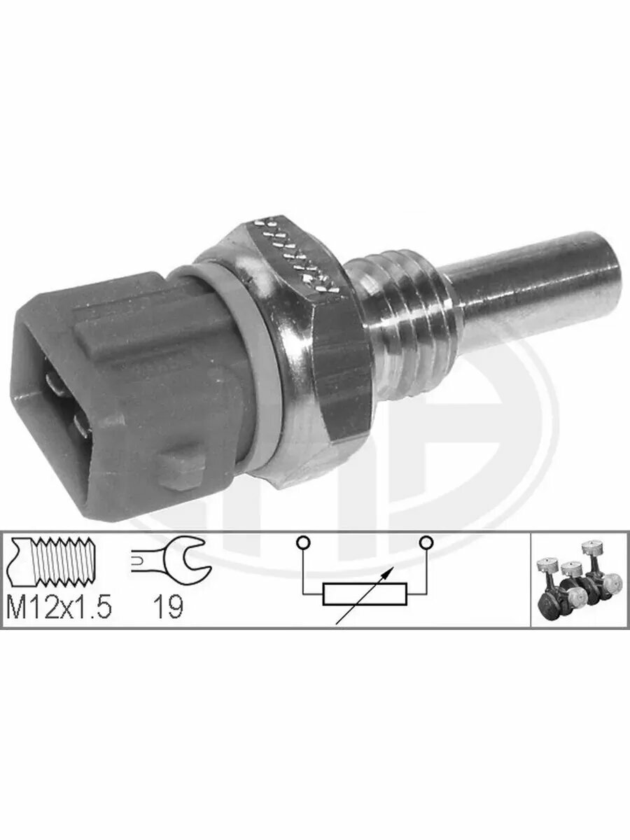 Датчик темп. ОЖ M12x1.5 Citroen Peugeot 2 конт.