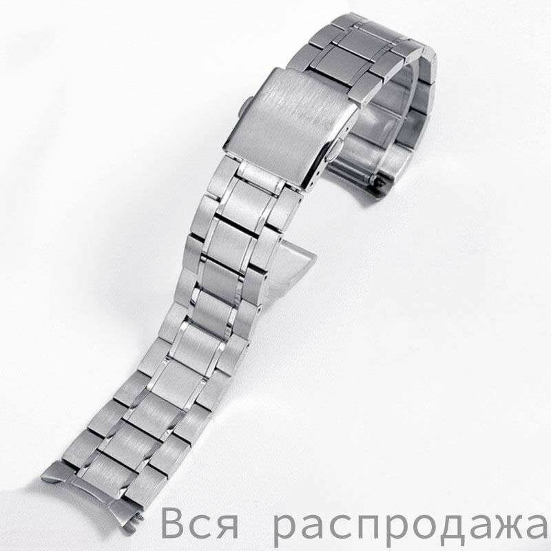 Изогнутый ремешок для часов 22 мм Casio -1374 Браслет Металлический MTP-1375 MDV-106 Твердый из нержавеющей стали