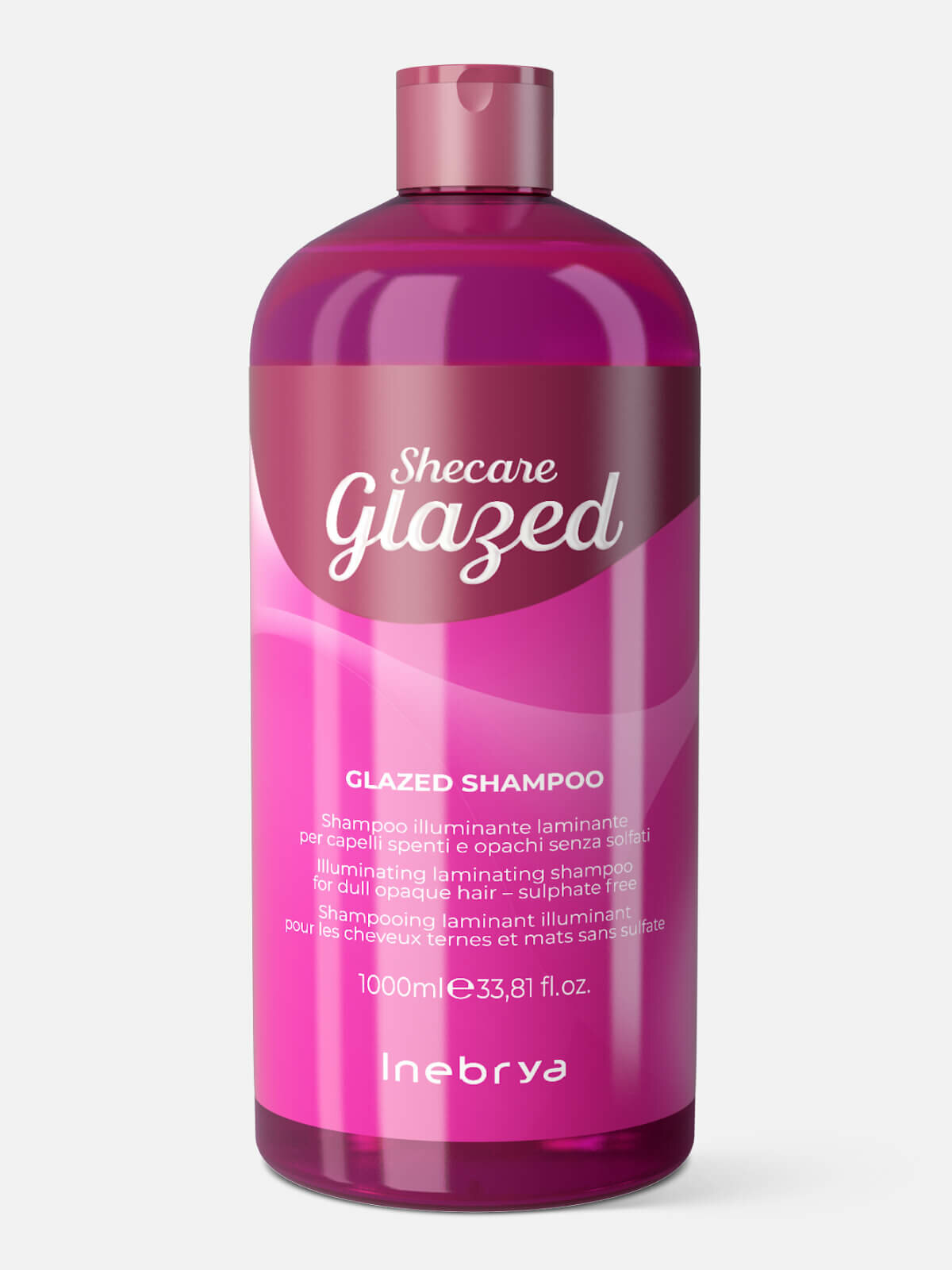 Шампунь для блеска тусклых и матовых волос Inebrya Shecare Glazed Shampoo, 1000 мл