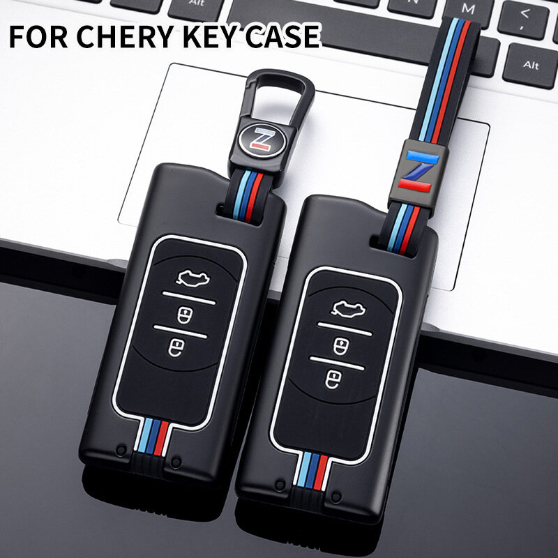 Металлический полный чехол для ключа на Chery Tiggo 3X/5X и модели EXEED TX - Красный - с шнуром