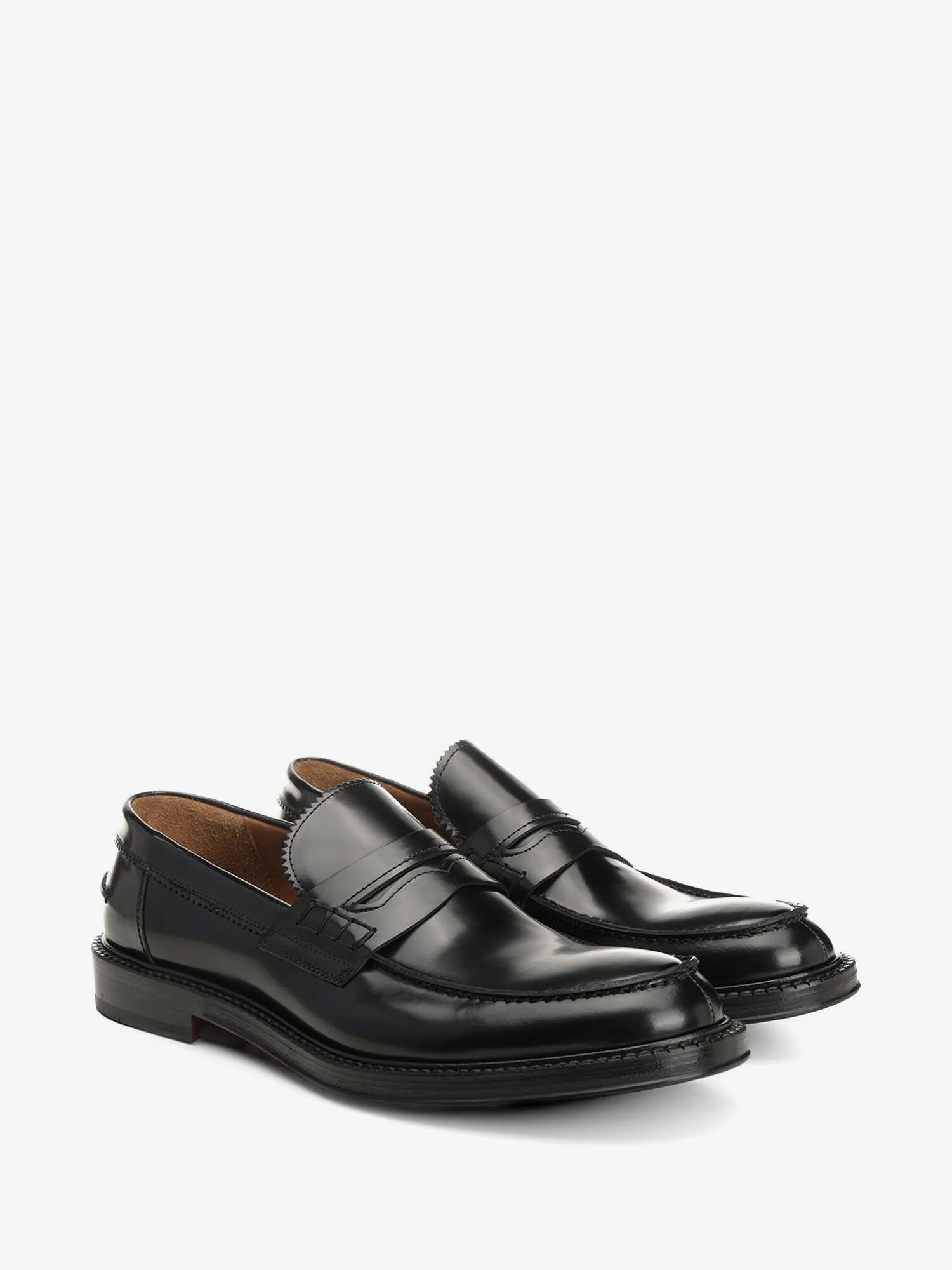 Лоферы Corvari Brushed-leather loafers, размер 45, черный — фото 1