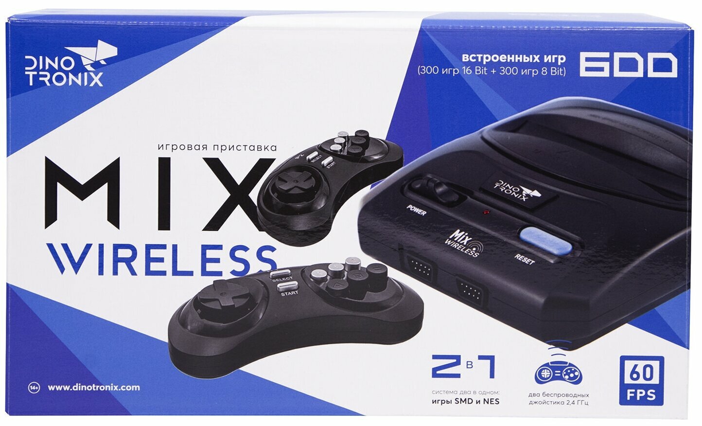Игровая приставка Retro Genesis Mix (8+16Bit) + 470 игр + 2 беспроводных джойстика