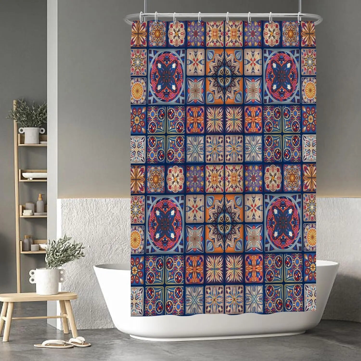 Этническая душевая штора из полиэстера 180x180 см