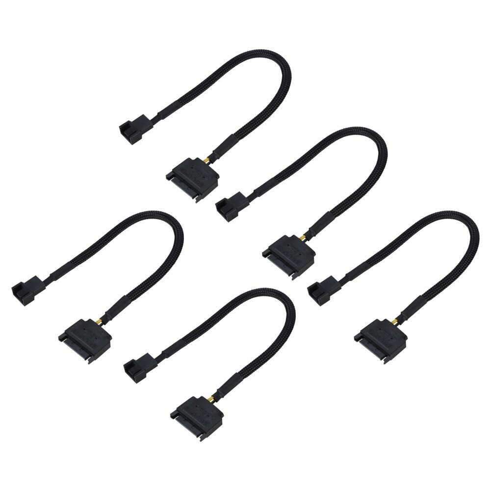 5 кабелей-адаптеров SATA 15-pin 4-pin для вентиляторов