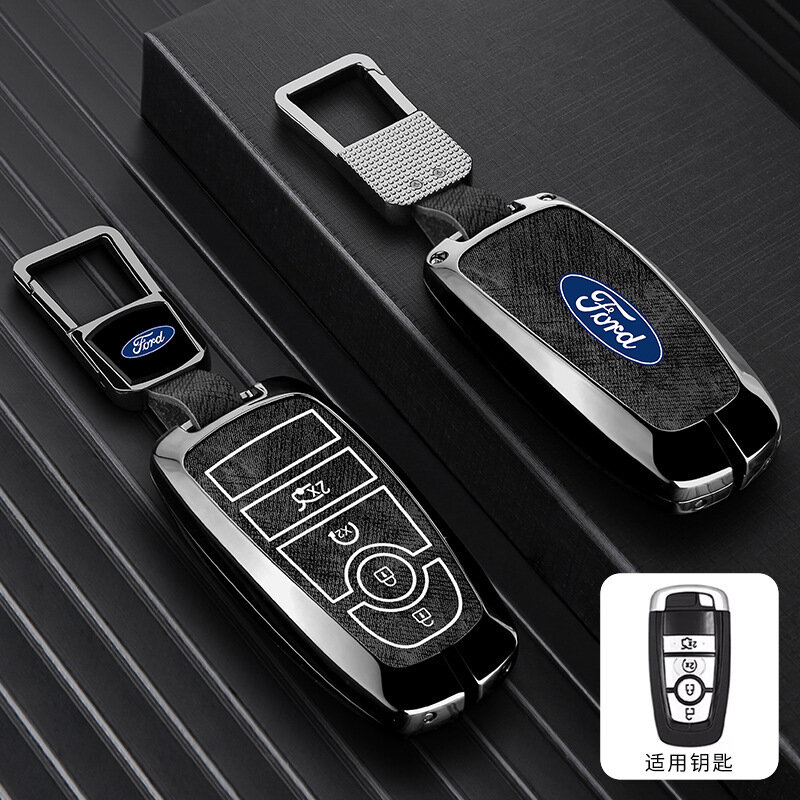 Совместимый с Ford Mondeo, Focus, Freestyle, Edge, Explorer, Edge Plus 4-кнопочный ключевой кейс с брючным узором из