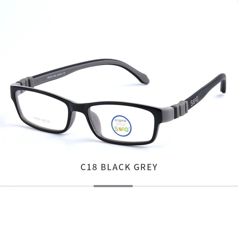 Детские очки SECG C18 Black Grey квадратные