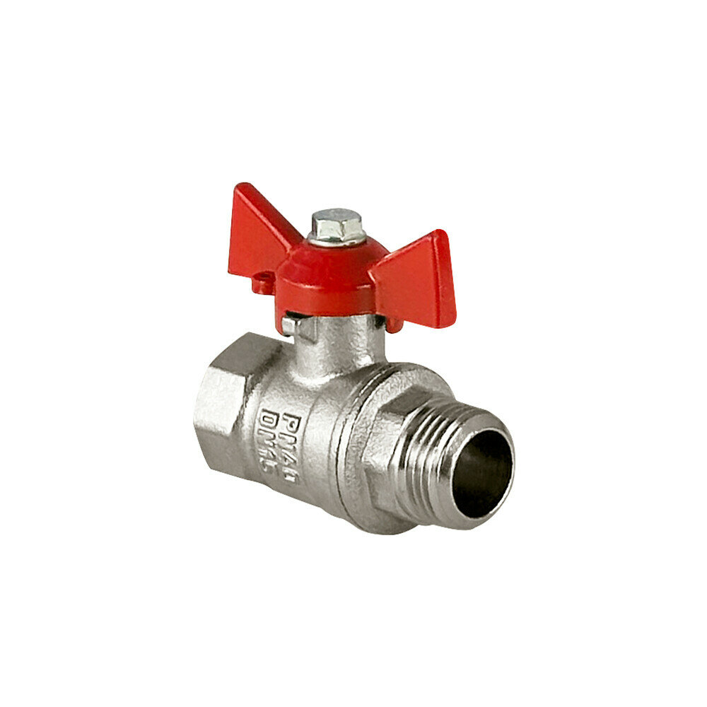 Кран шаровой латунный Valfex Standart N/P59 1/2 ВР (г) х 1/2 НР (ш) бабочка прямой (VF.218. NB1.012. N/P59. Bir)
