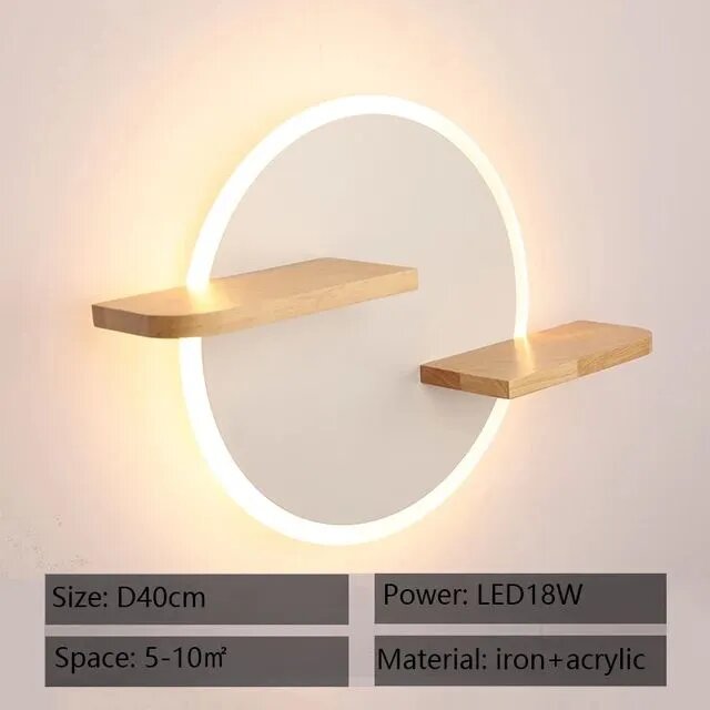 WINLAMS Настенный светильник, LED, 18 Вт, круглый, белый, 40 см
