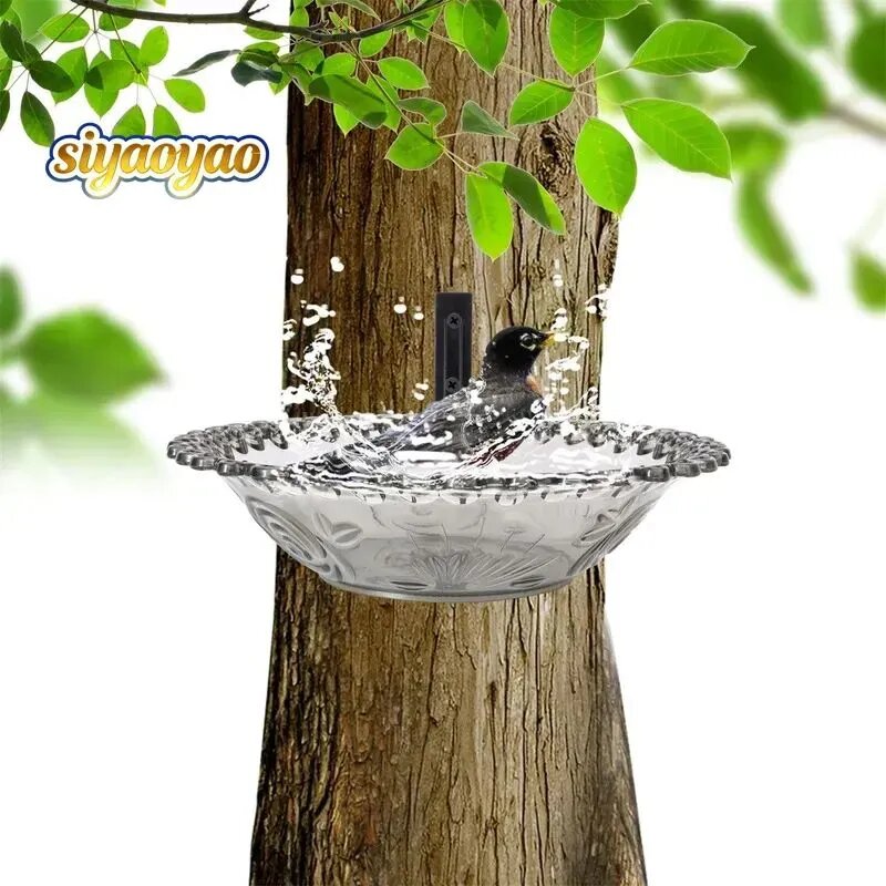 Кормушка для птиц и белок, стеклянная, серая, 266г