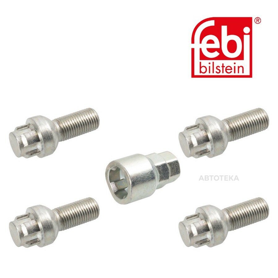 Секретки комплект Audi/Seat/Skoda/VW/MB болт 14x15 17/19кл 29mm сфера# FEBI 27056