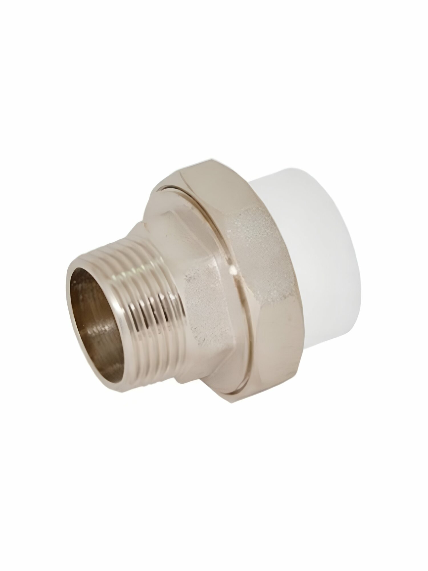 Муфта разъемная полипропилен, d20х1/2", наружная резьба, белая, РосТурПласт