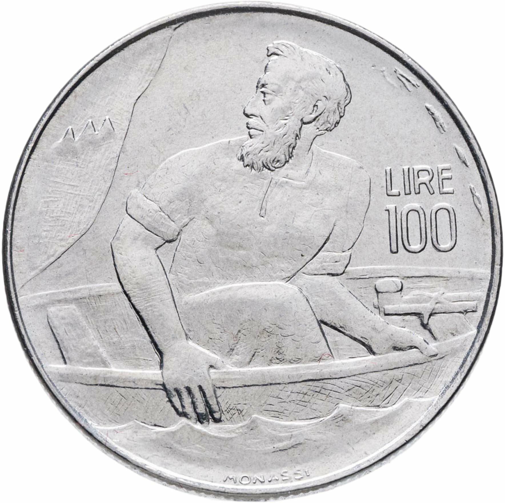 Сан-Марино 100 лир lire 1972, Сталь, в сохранности AU
