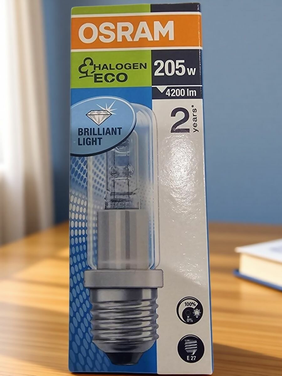 Лампа галогенная 64404 ECO HALOLUX CERAM 205W 230V E27 прозрачная Osram (4008321393883)