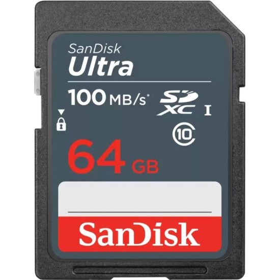 Карта памяти Sandisk 64Gb Ultra SDXC Class 10 UHS-I 100 MB/s