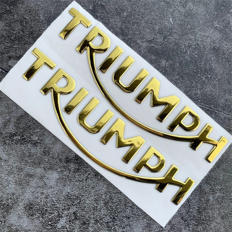 3D наклейки на бак Triumph, комплект 2 шт, мягкий шильдик, водостойкий декор для мотоцикла, 15 3.6 см