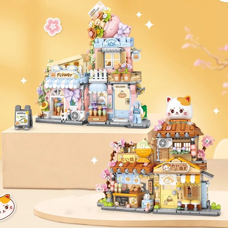 LOZ Mini Таяки с котиком, 923 детали, Цвет: With box1