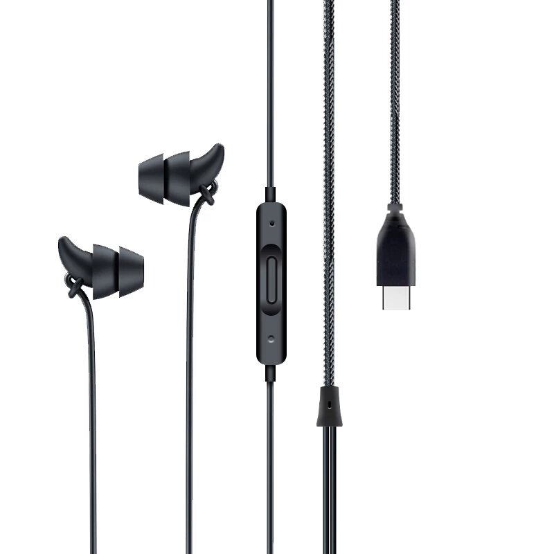 Наушники Samsung Type-C с HiFi звуком и управляемым кабелем, черный цвет, удобные для сна на боку