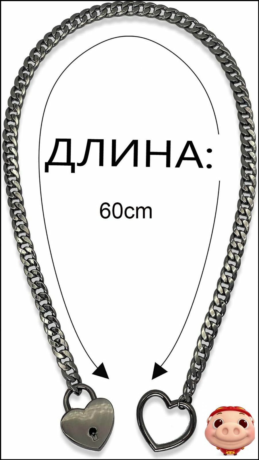 Чокер, бирюза синтетическая, длина 15 см, серебристо-белый — фото 1