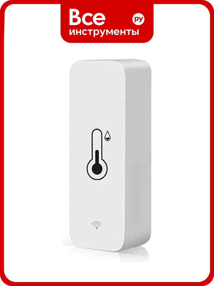 Сенсор температуры и влажности Wi‑Fi ELDEV (протокол Tuya) CT, корпус из пластика, поддержка голосового ассистента Алиса