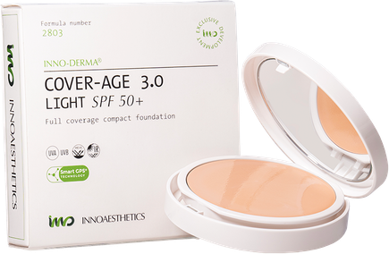 INNO-DERMA Крем-пудра с широким спектром действия SPF50+, тон светлый Inno-Derma Cover-Age 3.0 Light SPF50+