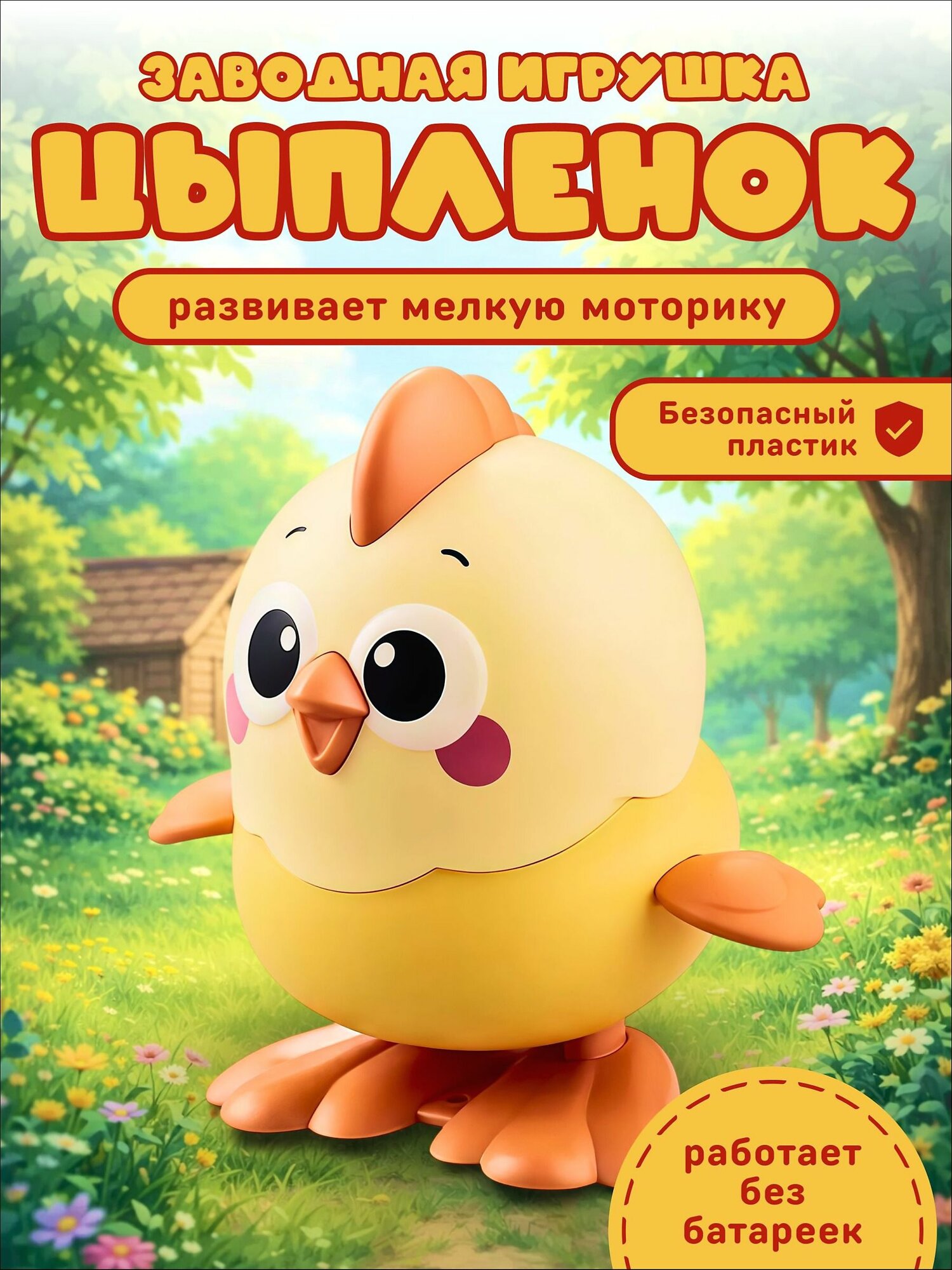 Детская заводная игрушка развивающая для малышей мальчиков и девочек для ребенка до 1 2 года цыпленок