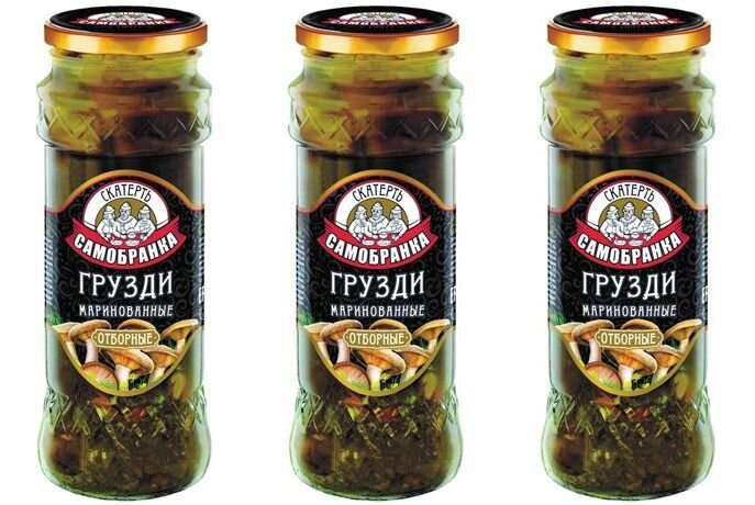 Скатерть-Самобранка Грузди маринованные отборные, 330 г, 3 шт